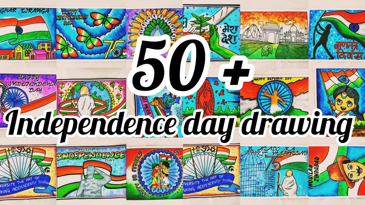 Independence Day drawing easy step /Independence day poster drawing ...
