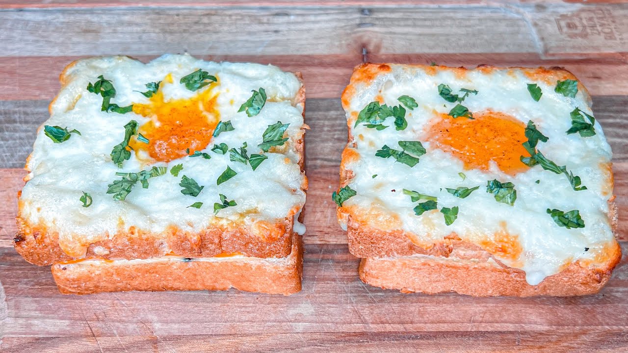 Crispy Egg Cheese Toast! Garlic Butter Toast! Delicious Breakfast ...