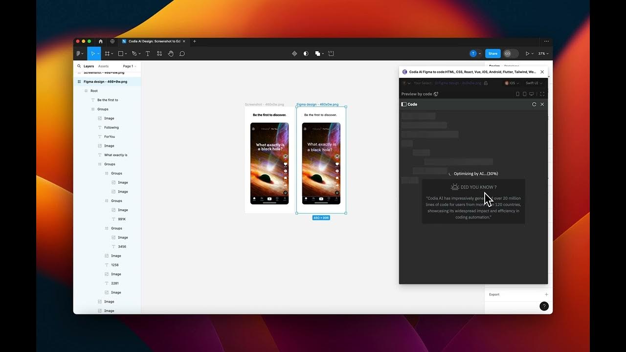 Figma to Code:convert TikTok into code for any platform such as frontend,mobile,Mac through ...