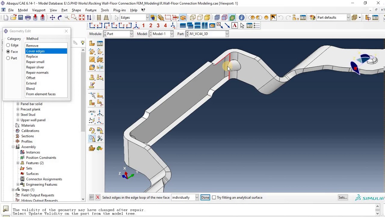 Editing object/part using Geometry Edit Tools after imported into Abaqus_Part 2 - YouTube