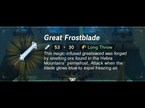 Great Frostblade | Weapon Location | Zelda BOTW - YouTube