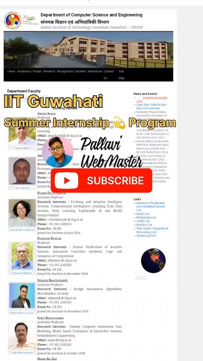 🆕🎥 IIT Guwahati Summer 🌞 Internship Program|| Apply Now||#internships #iitguwahati # ...