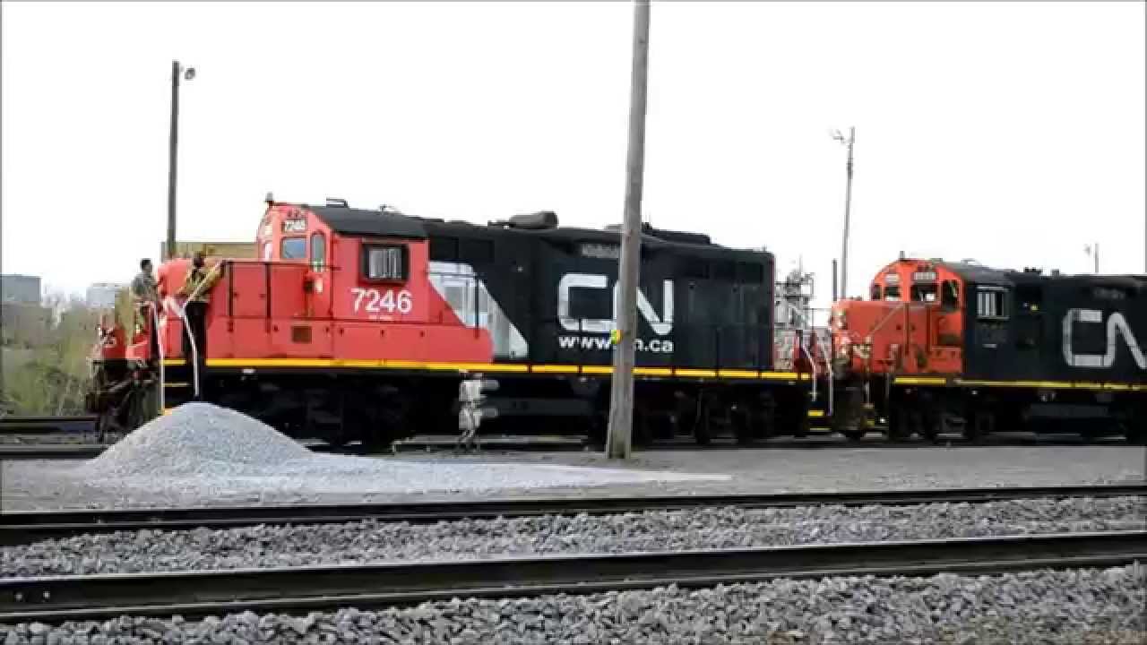 3 CN GP-9 SWITCHER LOCOMOTIVES IN ACTION - YouTube
