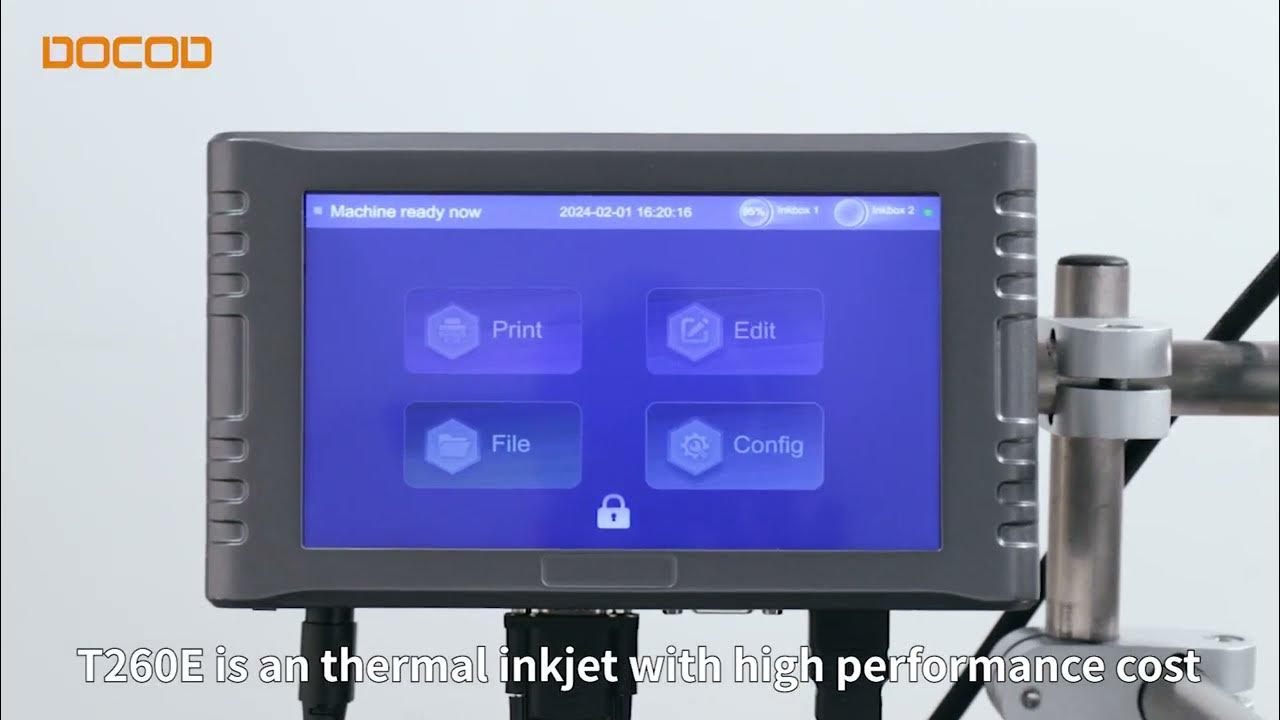 Touchable and Full-Screen Zoomable Docod T260E TIJ Printer for industrial printing applications ...