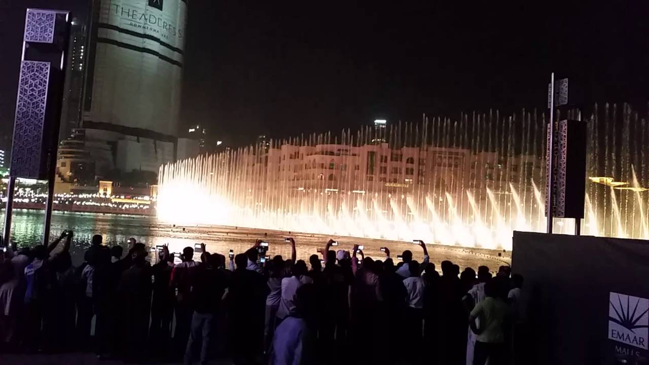 The Dubai Mall Water Fountain Display - YouTube