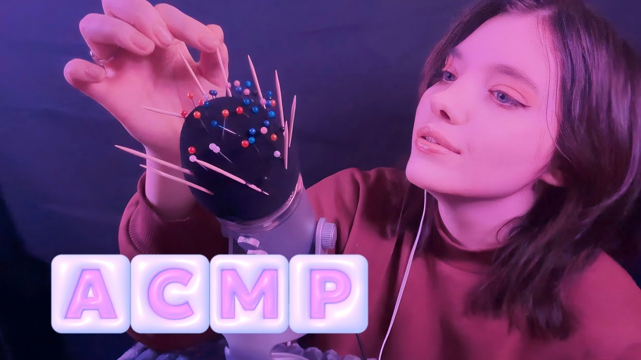 АСМР Массаж мозга 🧠 🪡 иголки зубочистки в ветрозащиту Youtube