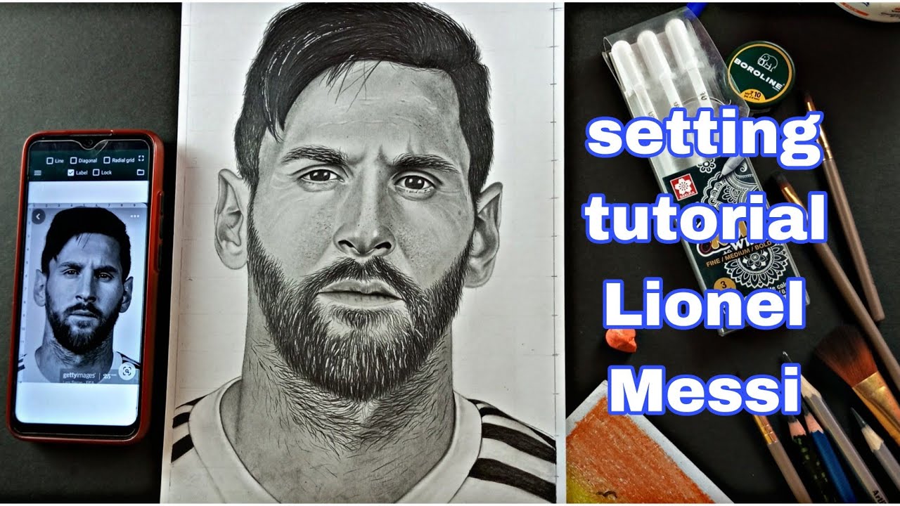 How to draw Lionel Messi, shading tutorial drawing#art - YouTube