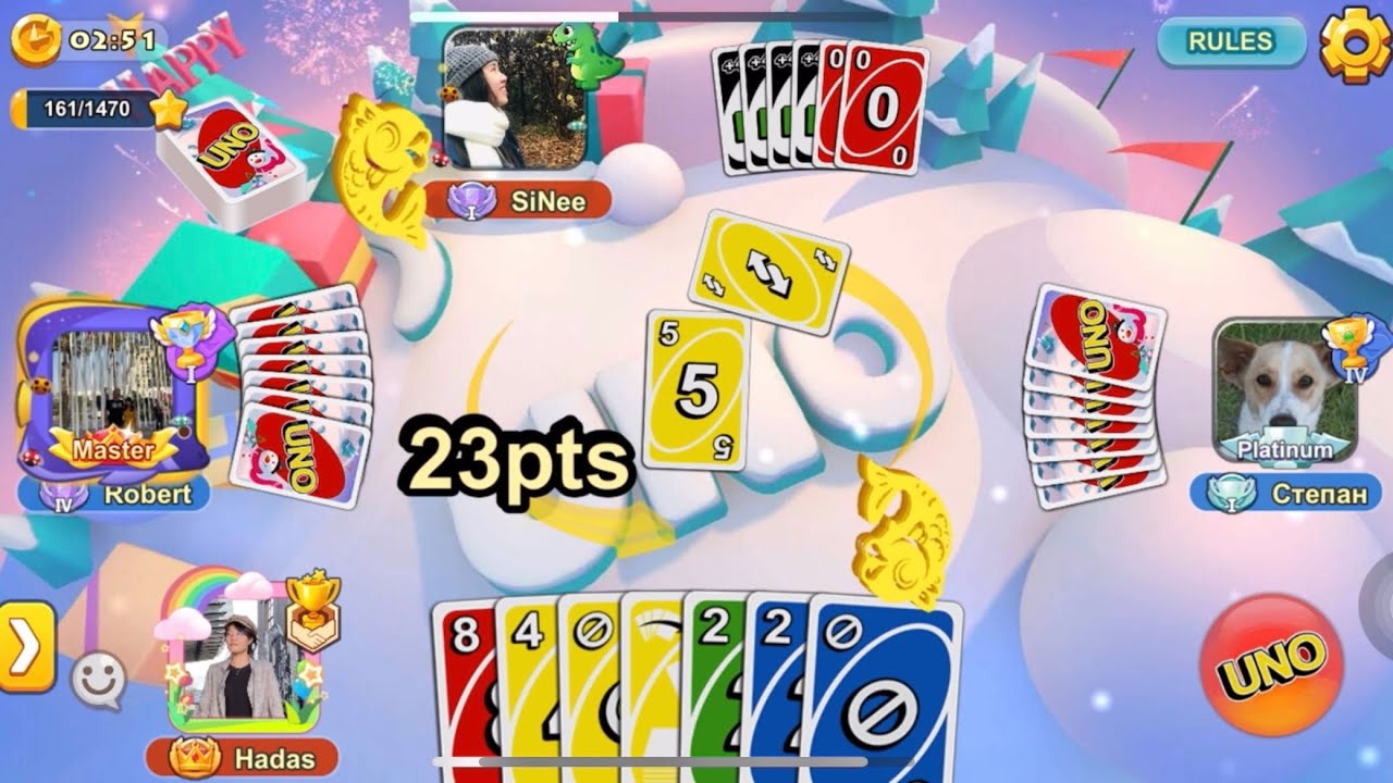 Win with an absolute advantage of 4【+4】wild cards🤹🏻in Facebook Uno Card ...