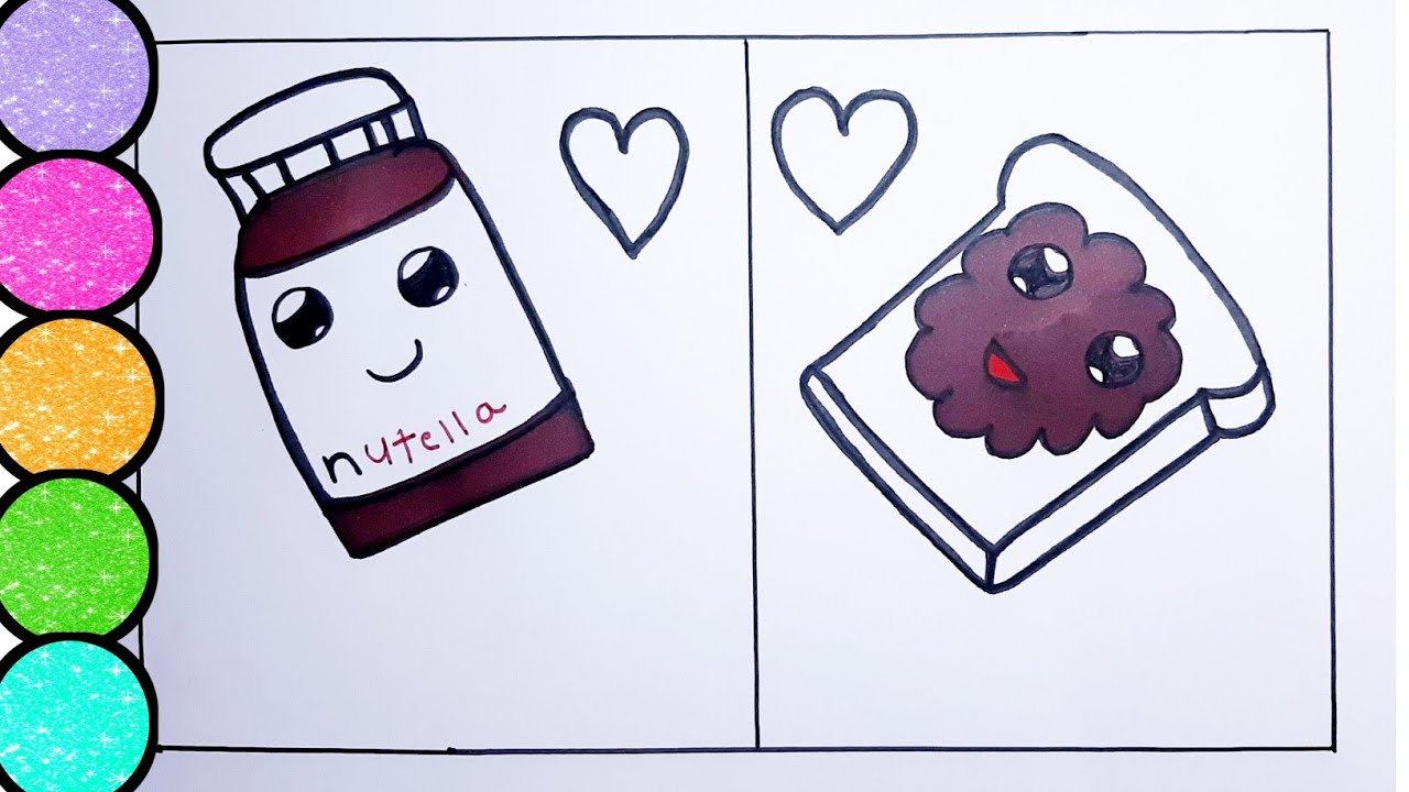 How to draw a cute nutella sandwich🍞😛|drawing|painting for kids|easy ...