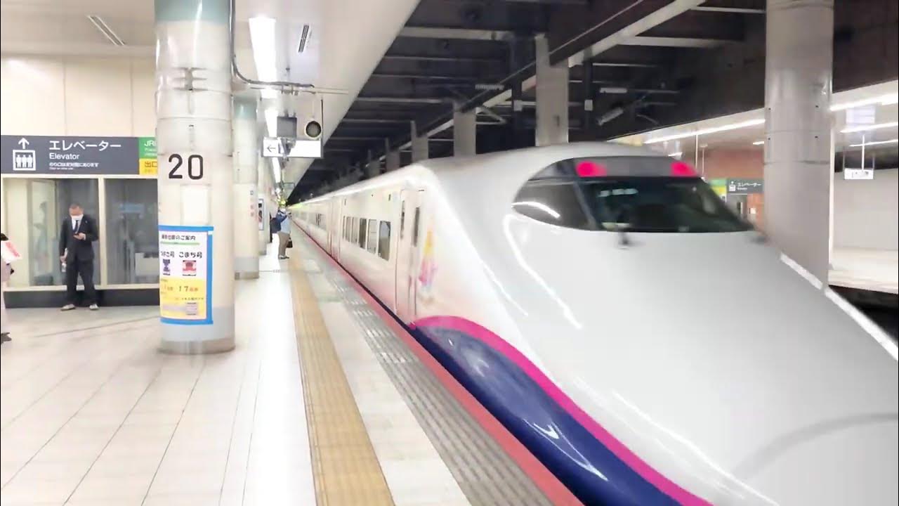 【上野駅☆超激レア】E2系1000番台J69編成ディズニーラッピング+E3系2000番台L65銀つばつばさ通過 - YouTube