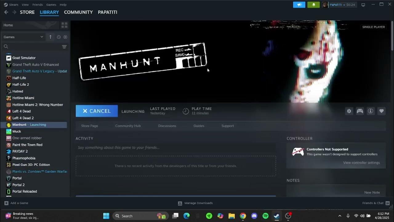 How to get MANHUNT working when getting directx 8.1 message on steam (TUTORIAL) - YouTube