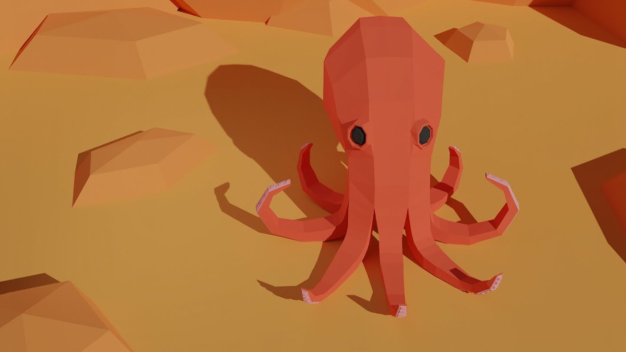 Low Poly Octopus Timelapse - YouTube