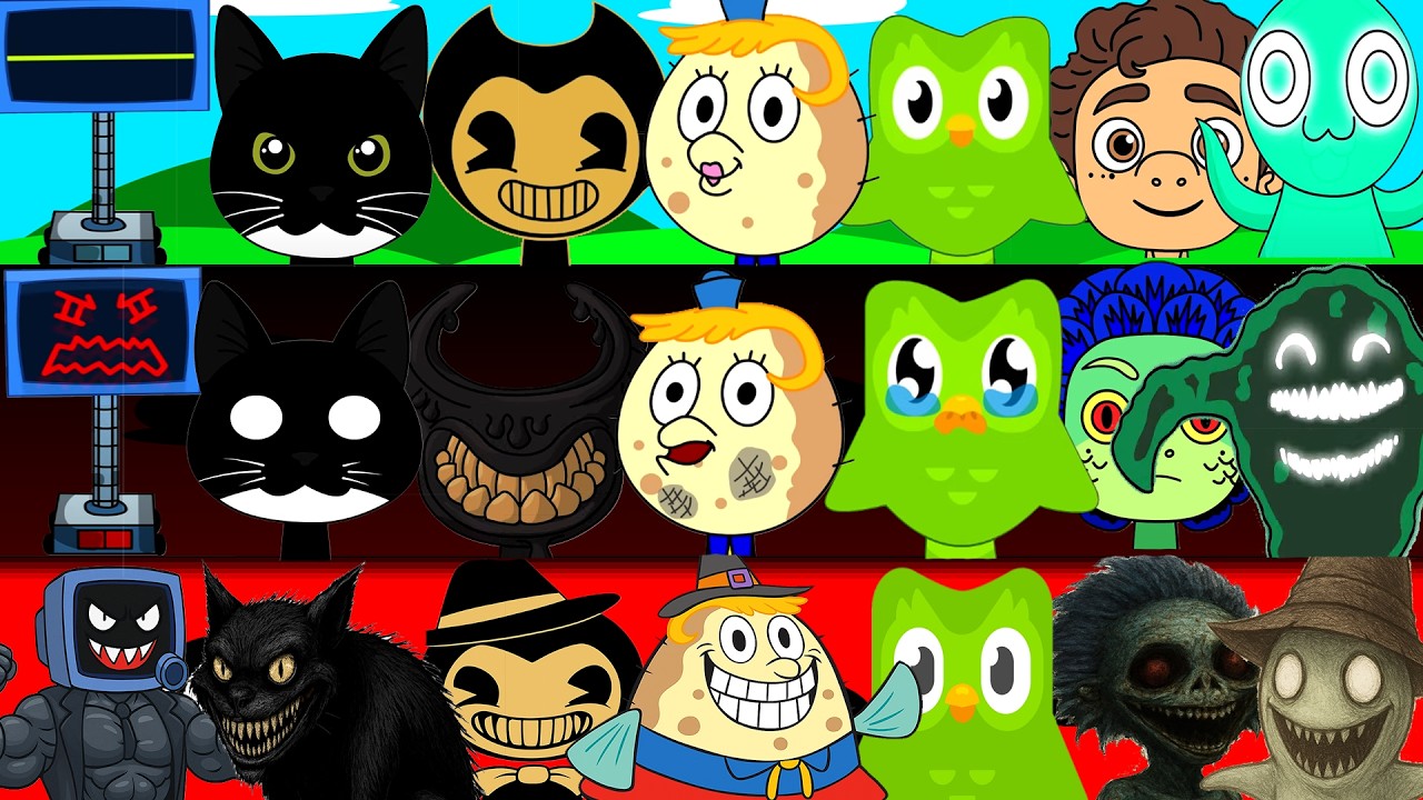 Incredibox Sprunki OC Phase 1 to Phase 3 Mrs. Puff, Maxwell Cat, Luca ...