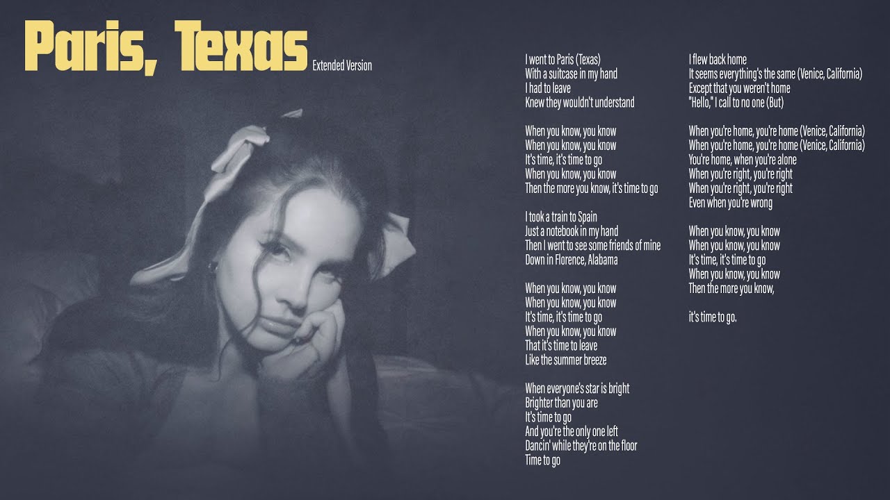 Paris, Texas (Extended Version) - Lana del Rey - YouTube