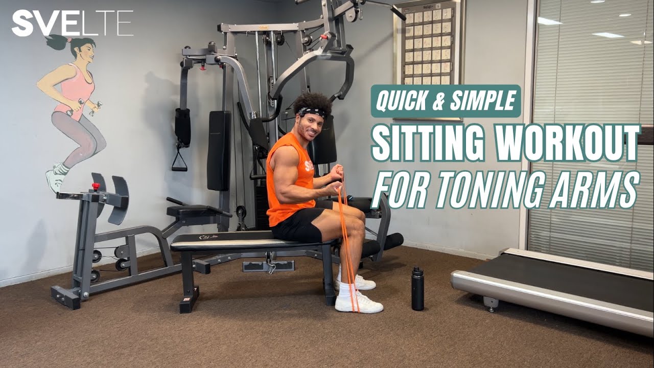 Easy Arm Toning Sitting Workout With Band Resistance - YouTube