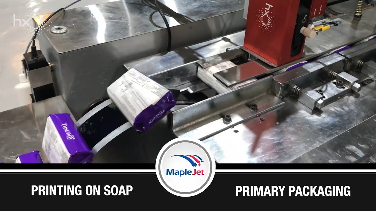 Hx Ultro Bulk Ink TIJ Printer Printing Date on Soap Packages - YouTube