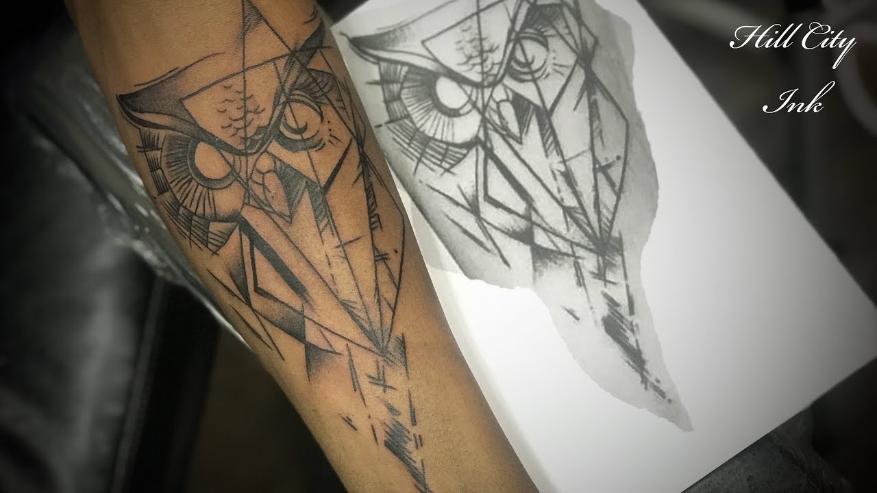 Geometric owl tattoo - YouTube