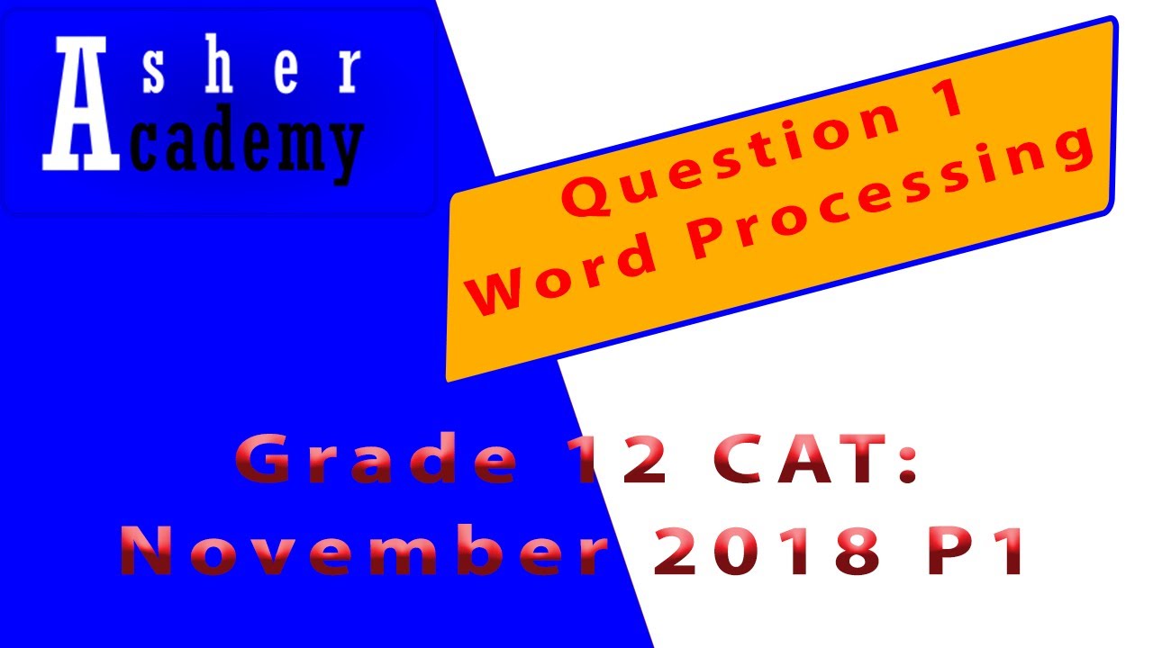 Computer Applications Technology November 2018 Paper 1 Memorandum ...