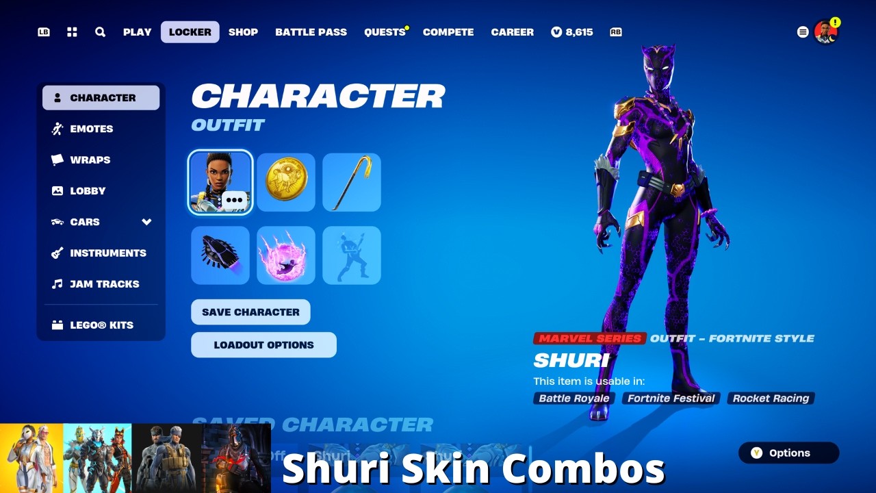 Shuri Skin Combos (Fortnite Battle Royale) - YouTube