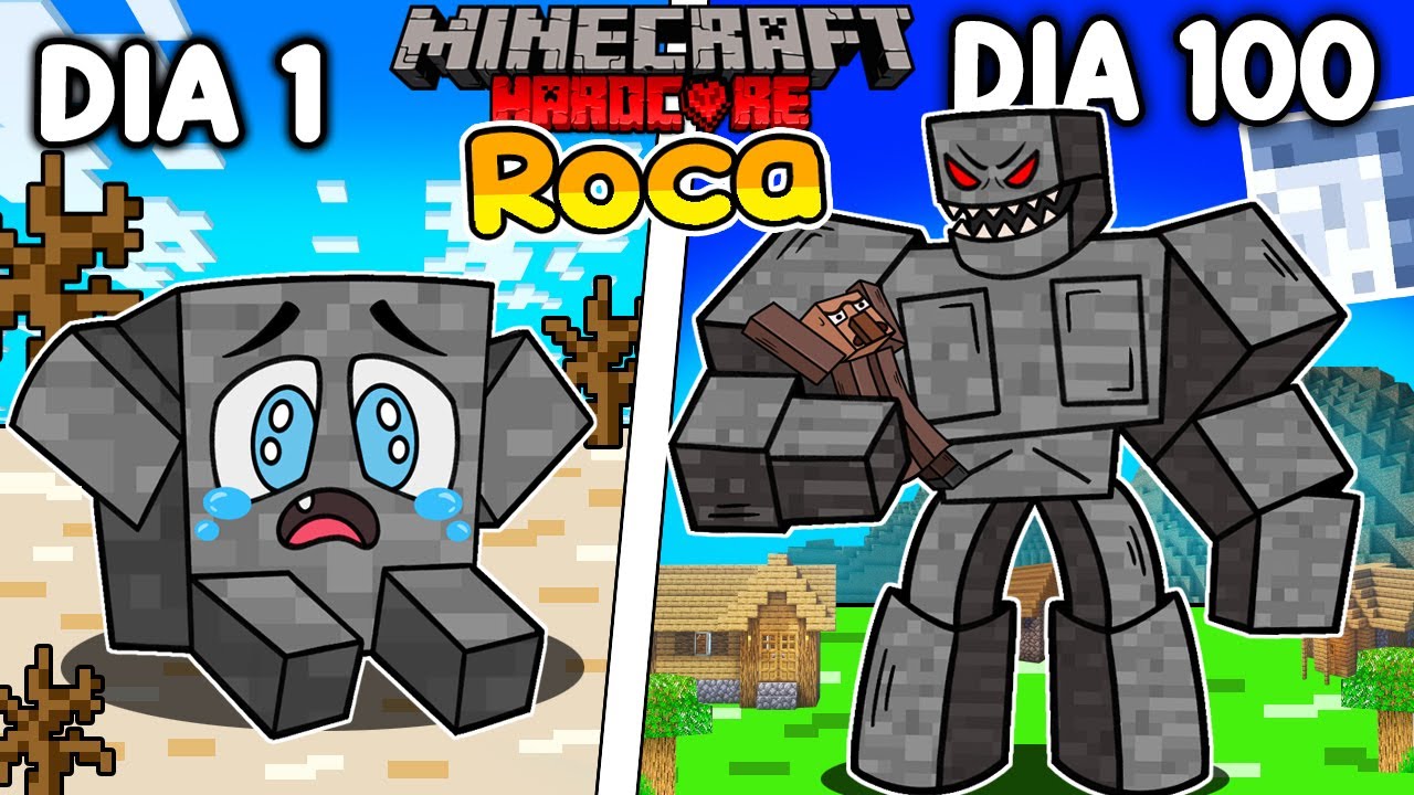 ⛰️Sobreviví 100 DÍAS siendo una ROCA en Minecraft HARDCORE! - YouTube