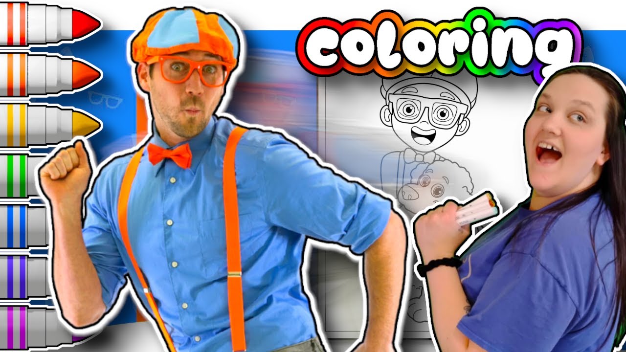 Let's Color Blippi & His Puppy | #blippi Coloring Video for Kids | FUN ...