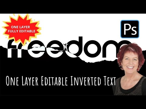 Photoshop - Invert text effect - One layer editable text - YouTube