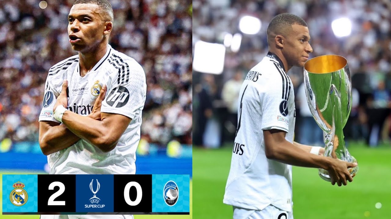 KYLIAN MBAPPE wins 1st Trophy with Real Madrid as they win Atlanta 2-0 ...