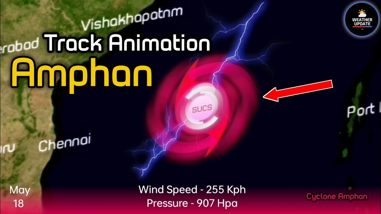 Super Cyclone Amphan Track Animation (S2) And Effects #cyclone #amphan ...
