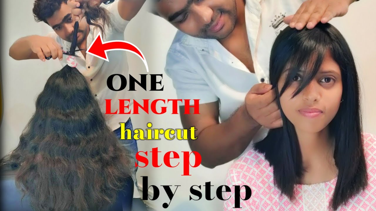 One Length Long Bob Haircut for women - YouTube