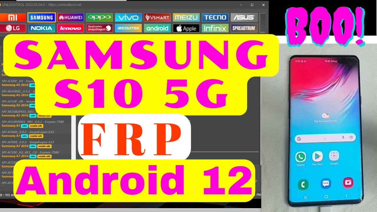 Samsung S10 5G FRP Bypass Android 12/11 SM-G977N Frp Bypass🔐UnlockTool ...