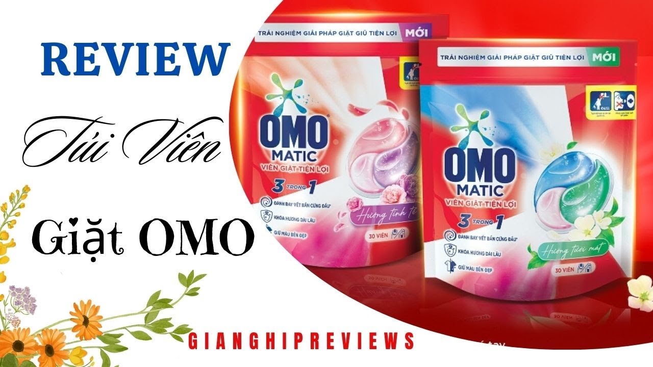 Review Túi Viên Giặt Quần Áo OMO 3 Trong 1 Hương Tươi Mát | Gianghipreviews - YouTube