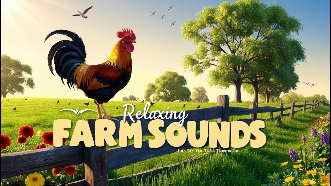 Relaxing Farm Sounds 24/7 | Roosters, Birds & Nature Ambience Live ...