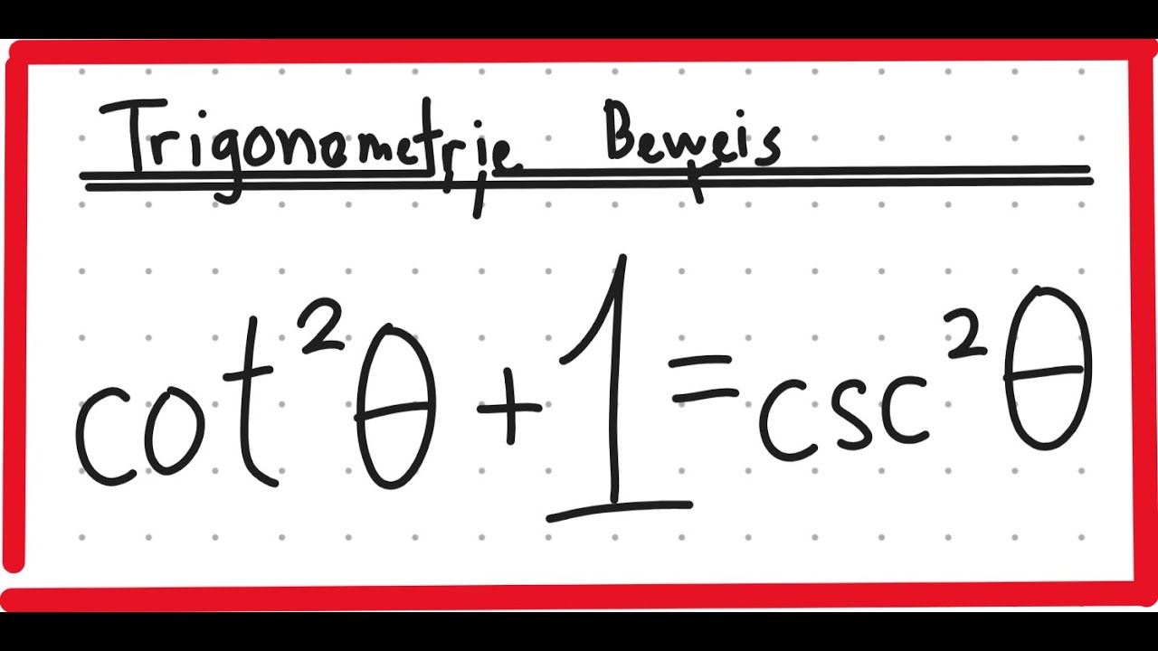 Trigonometric Equation: Cotangent/Cosecant Proof - Daishinfinity - YouTube