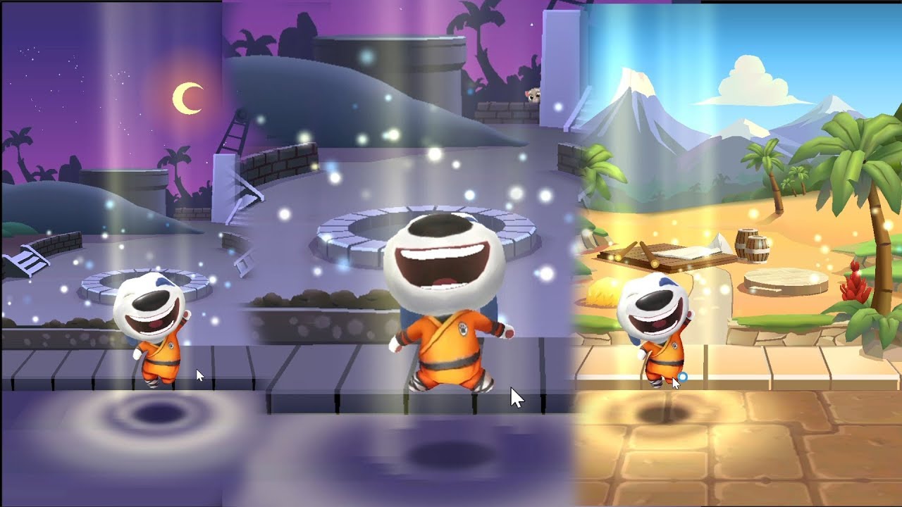 Talking Tom Gold Run ️ KUNG FU HANK Building All Houses MAX Upgrades ...