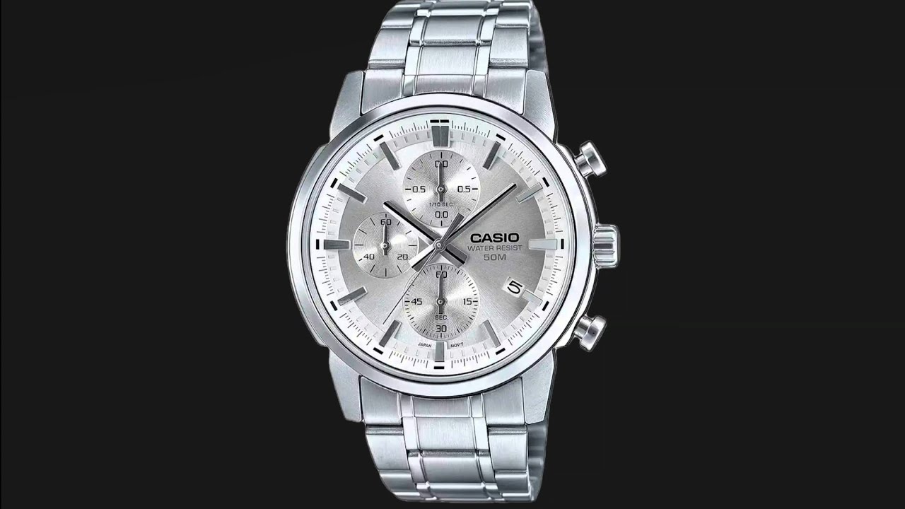 Casio Enticer Analog Silver Dial Stainless Steel Body Men's Watch - YouTube