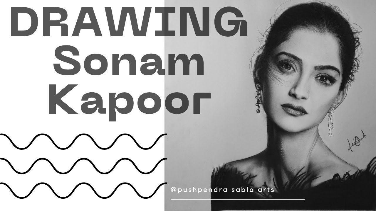Sonam kapoor detailed realistic drawing🤩🤩🤩🔥|sketch| timelapse video ...