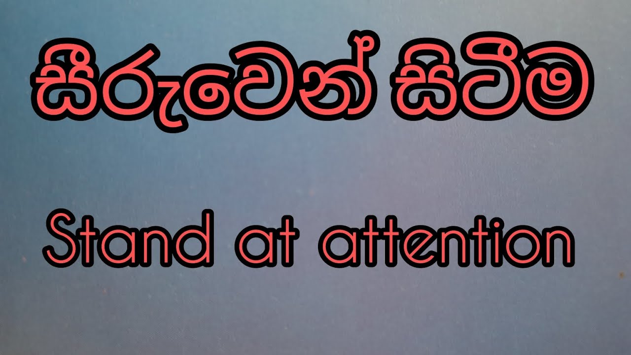 සිට ගැනීමේ නිවැරදි ඉරියව් .01 සීරුවෙන් සිටීම Correct Posture .01 Stand ...