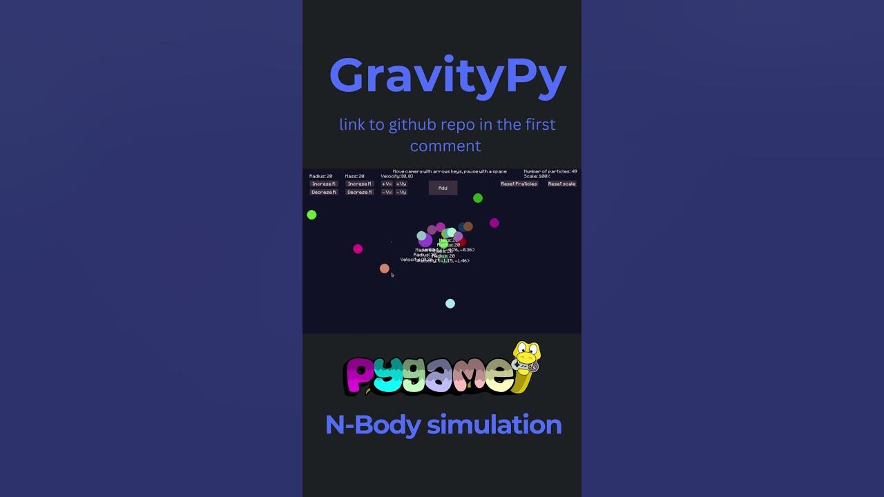 Gravitypy Is A High Performance Pygame Application Presenting An N Body Gravity Simulation Youtube