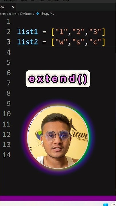 Merge two list using extend() function in #python #programming - YouTube
