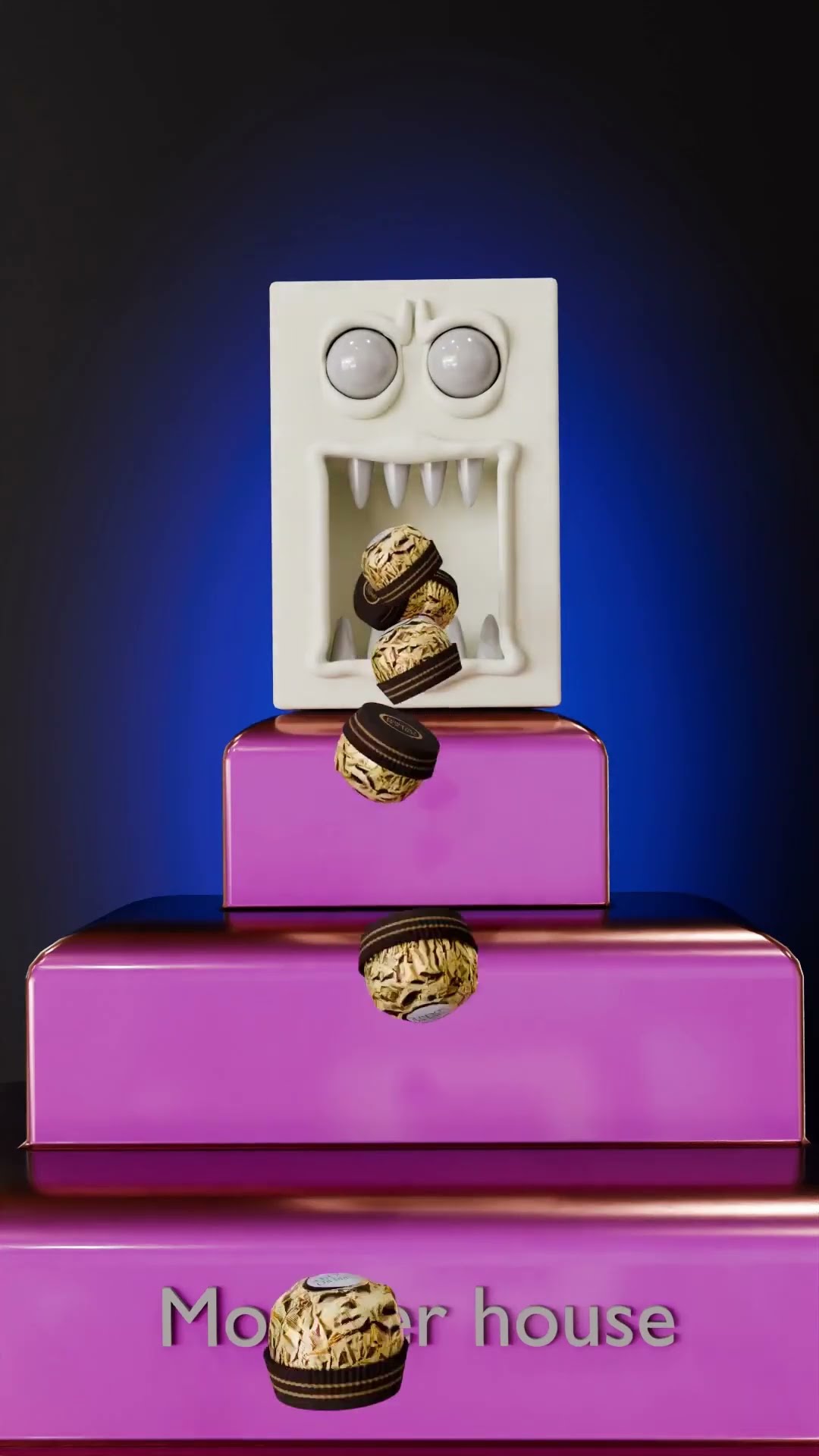 cube monster devouring unlimited chocolates in reverse mode - YouTube