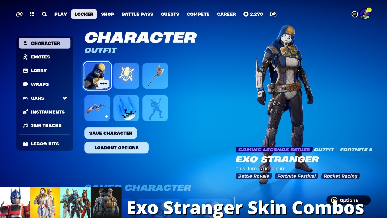 Exo Stranger Skin Combos (Fortnite Battle Royale) - YouTube