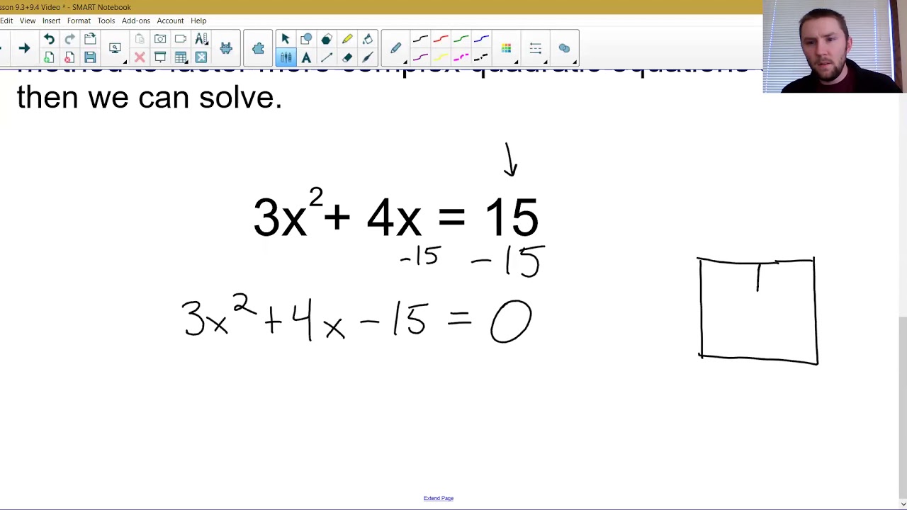 Algebra 1 Lesson 9-4B -- Window Method for Solving Quadratics - YouTube