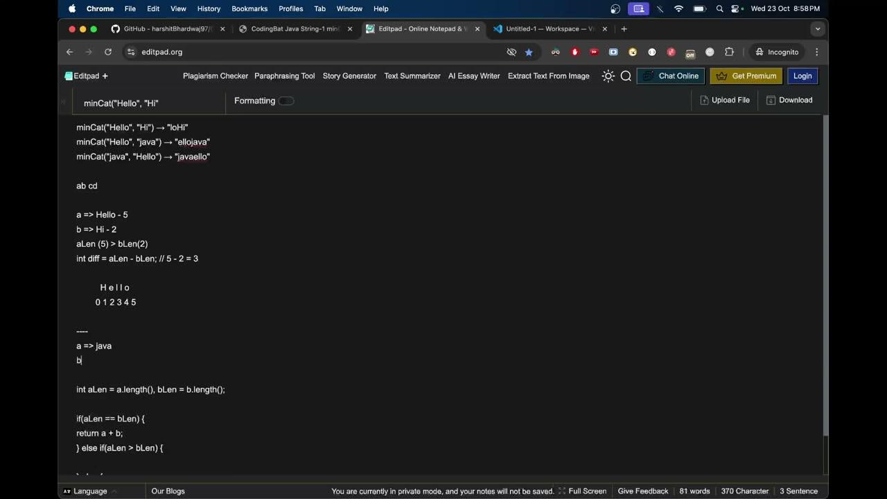 CodingBat Java | String-1 Section | minCat - YouTube CodingBat Java | String-1 Section | minCat - YouTube