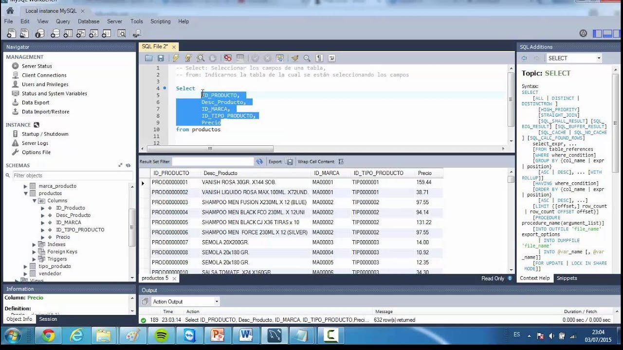 Consultas Básicas MySQL WorkBench - YouTube