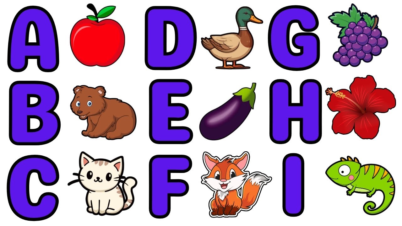 ABC Fun Time! Learn the Alphabet with Birds, Fruits, Veggies, Animals ...