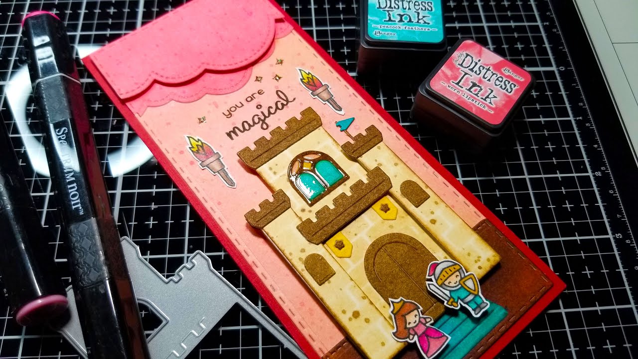 Lawn Fawn - Build a castle Princess/Knight Scene - YouTube
