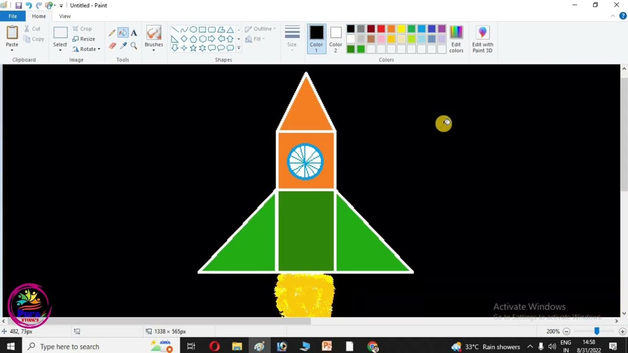 Draw Rocket in ms paint/space satellites drawings in paint #mspaint # ...