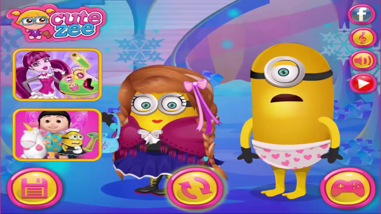 Game for kid - Barbie Minion Makeup Dress up to Frozen Style Fly to New ...
