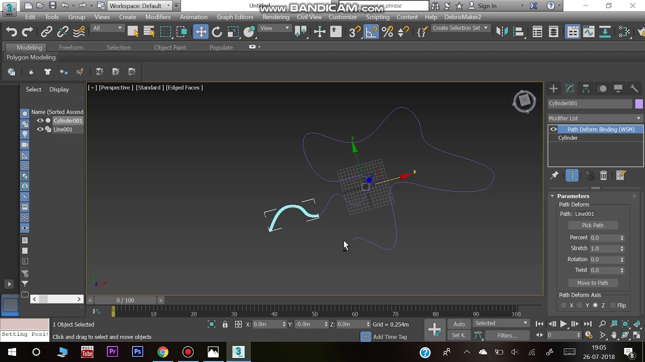 path deform 3ds maxx snake - YouTube
