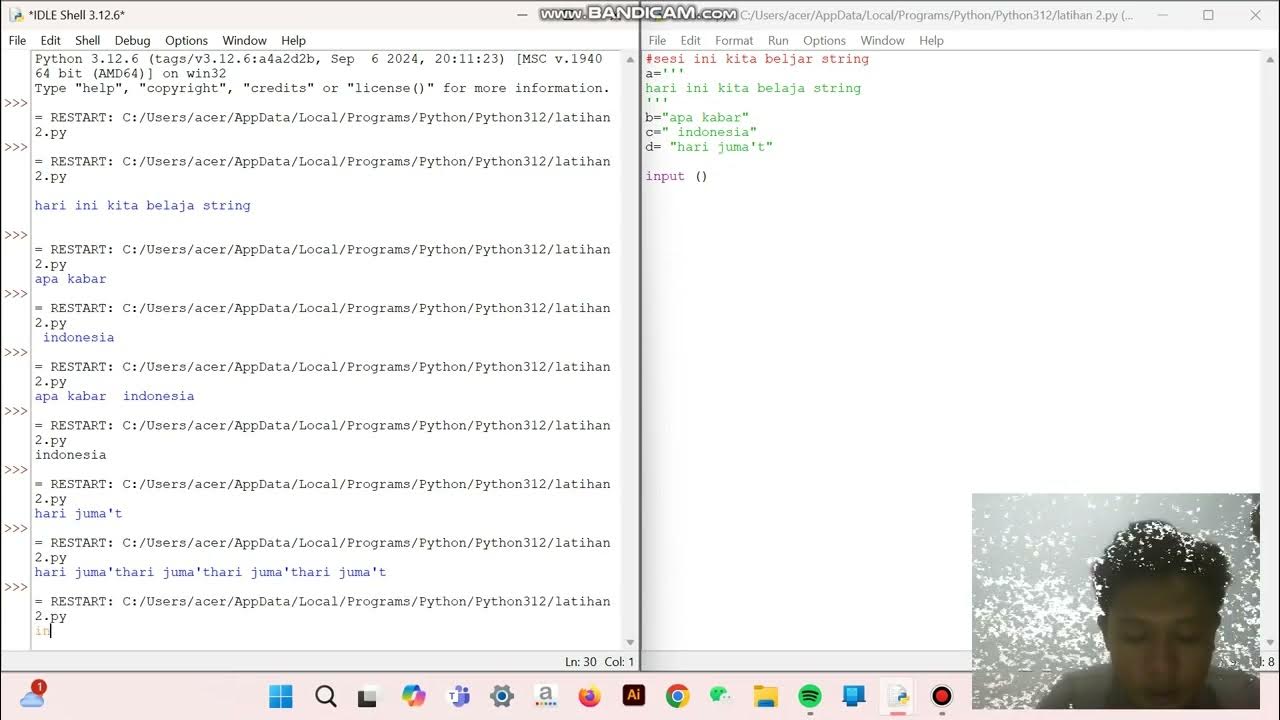latihan 2 tigas pemrograman komputer (string and input) - YouTube